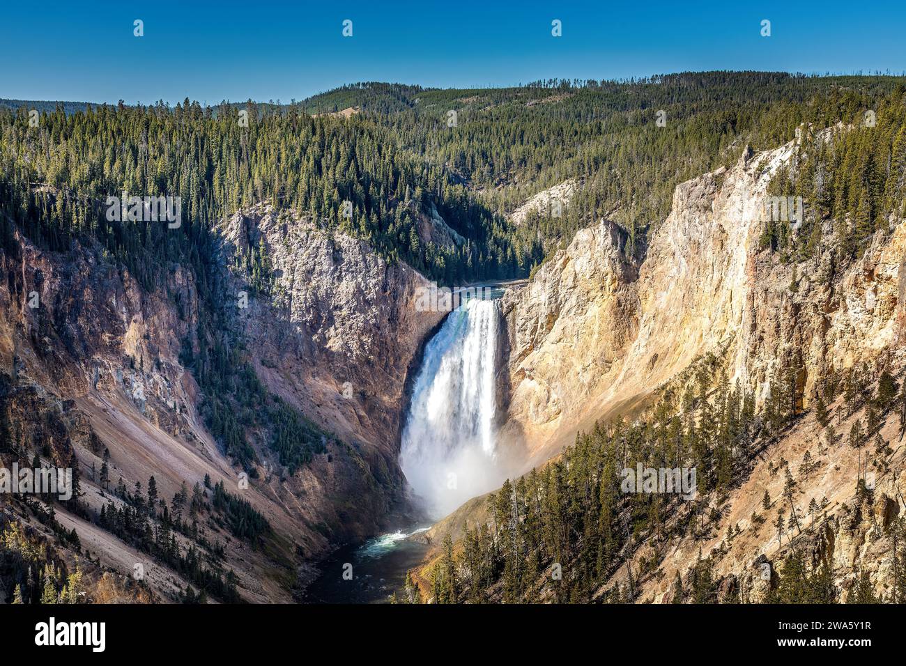 Waterfall in the Grand Canyon of the Yellowstone, Yellowstone National ...