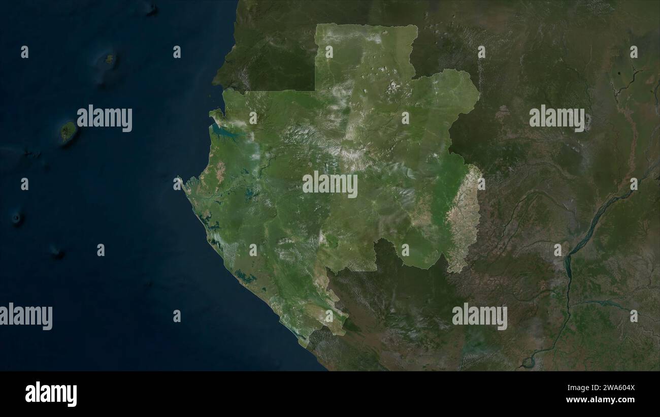Gabon highlighted on a high resolution satellite map Stock Photo - Alamy