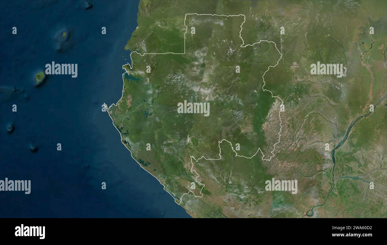 Gabon outlined on a high resolution satellite map Stock Photo - Alamy