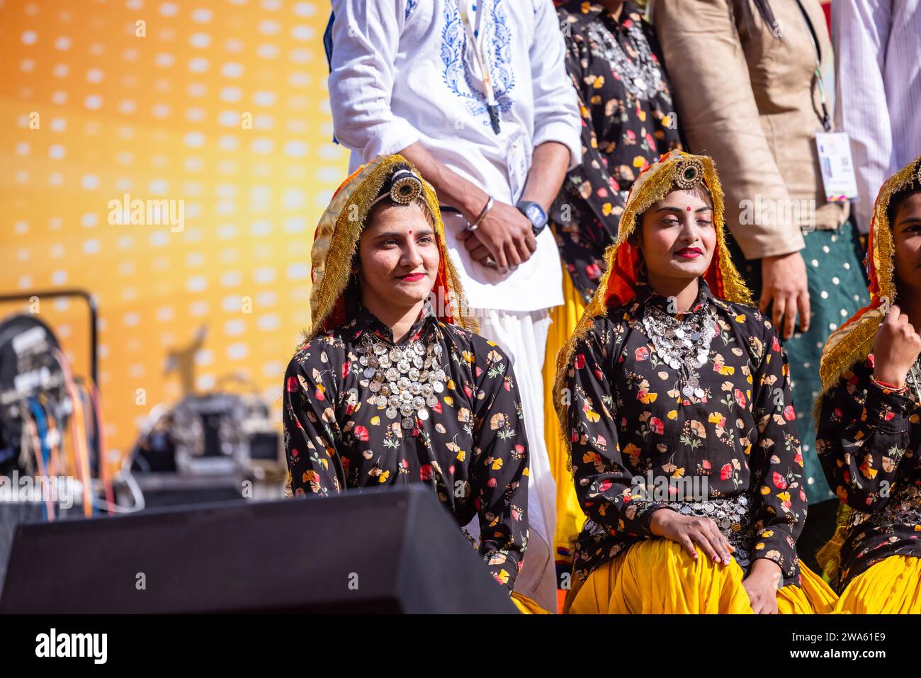 Group of beautiful female artists from haryana while performing the ...