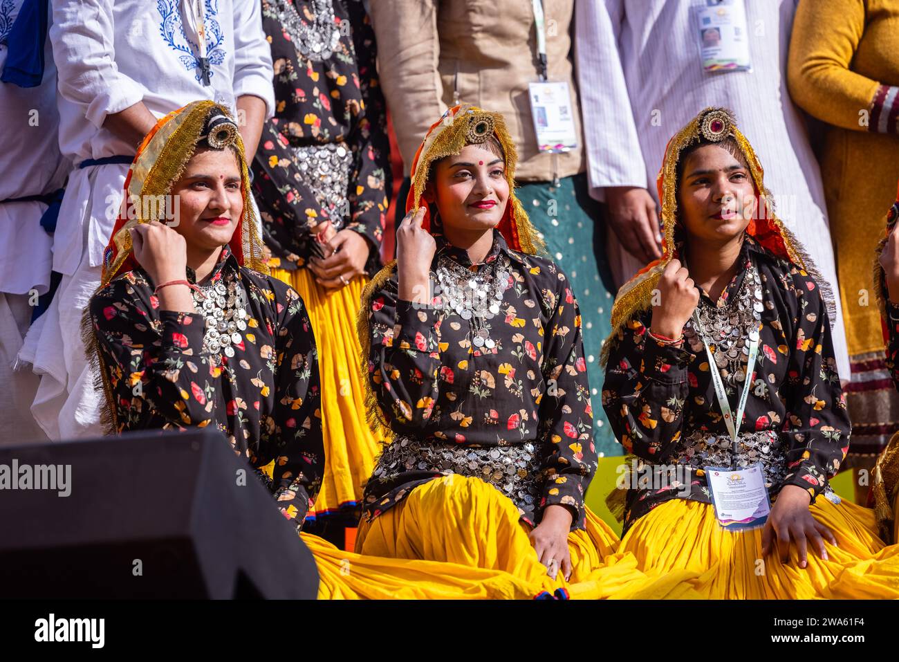 Group of beautiful female artists from haryana while performing the ...