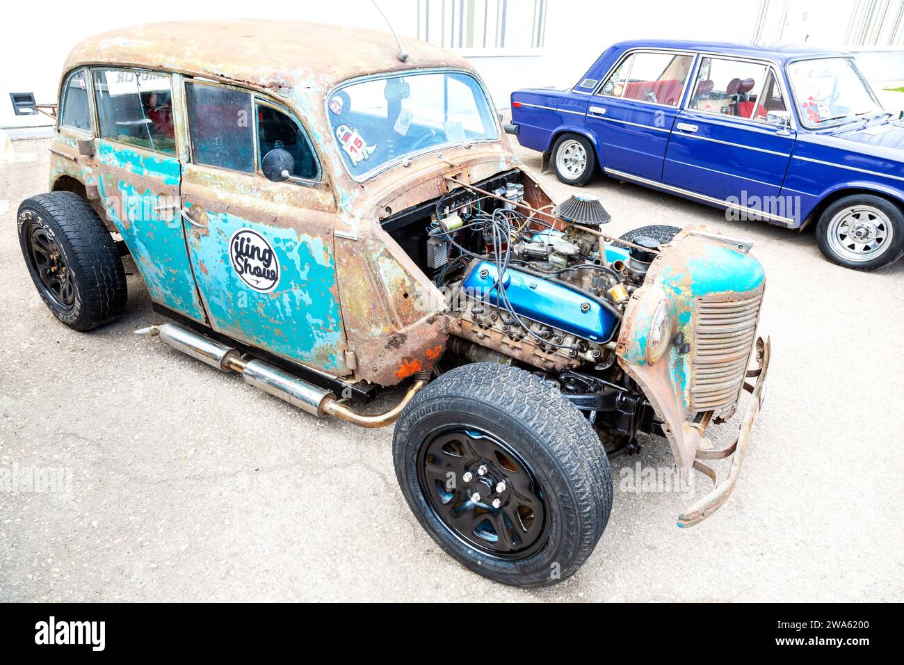 Samara, Russia - May 14, 2023: Customized classic hot rod vehicle with ...
