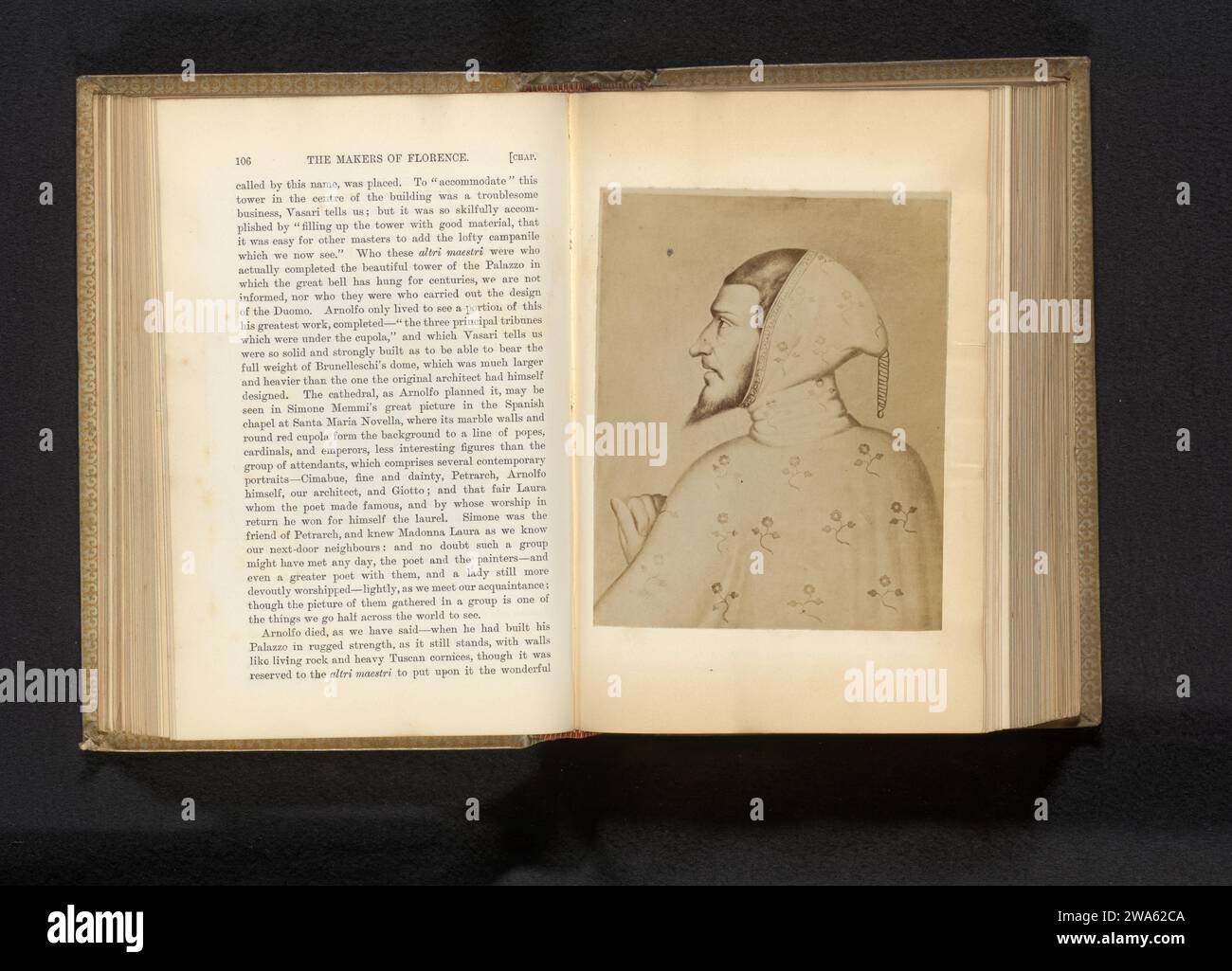 Photo production of a fresco, representing a portrait of Cimabue ...