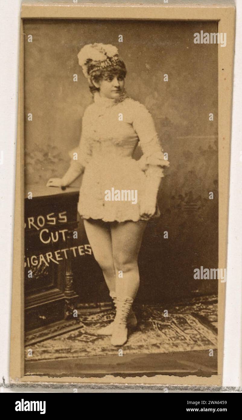Standing actress resting hand on table, from the Actors and Actresses ...