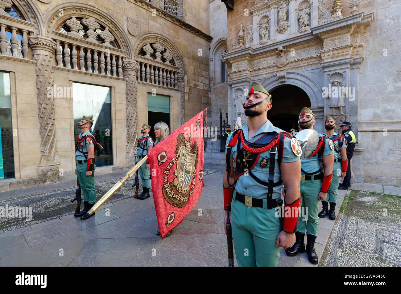 The PP councilwoman, Carolina Amate, carries the royal banner during ...