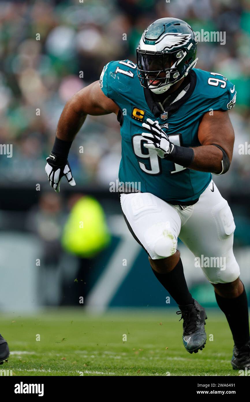 Philadelphia Eagles defensive tackle Fletcher Cox (91) in action ...