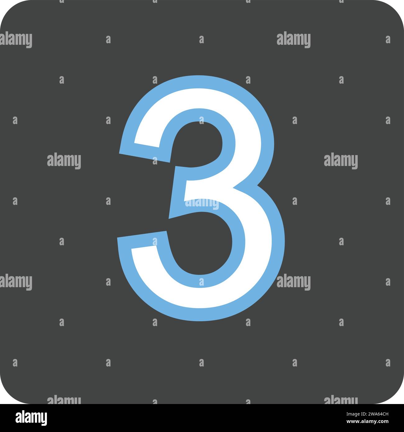 Keycap Digit Three icon vector image Stock Vector Image & Art - Alamy