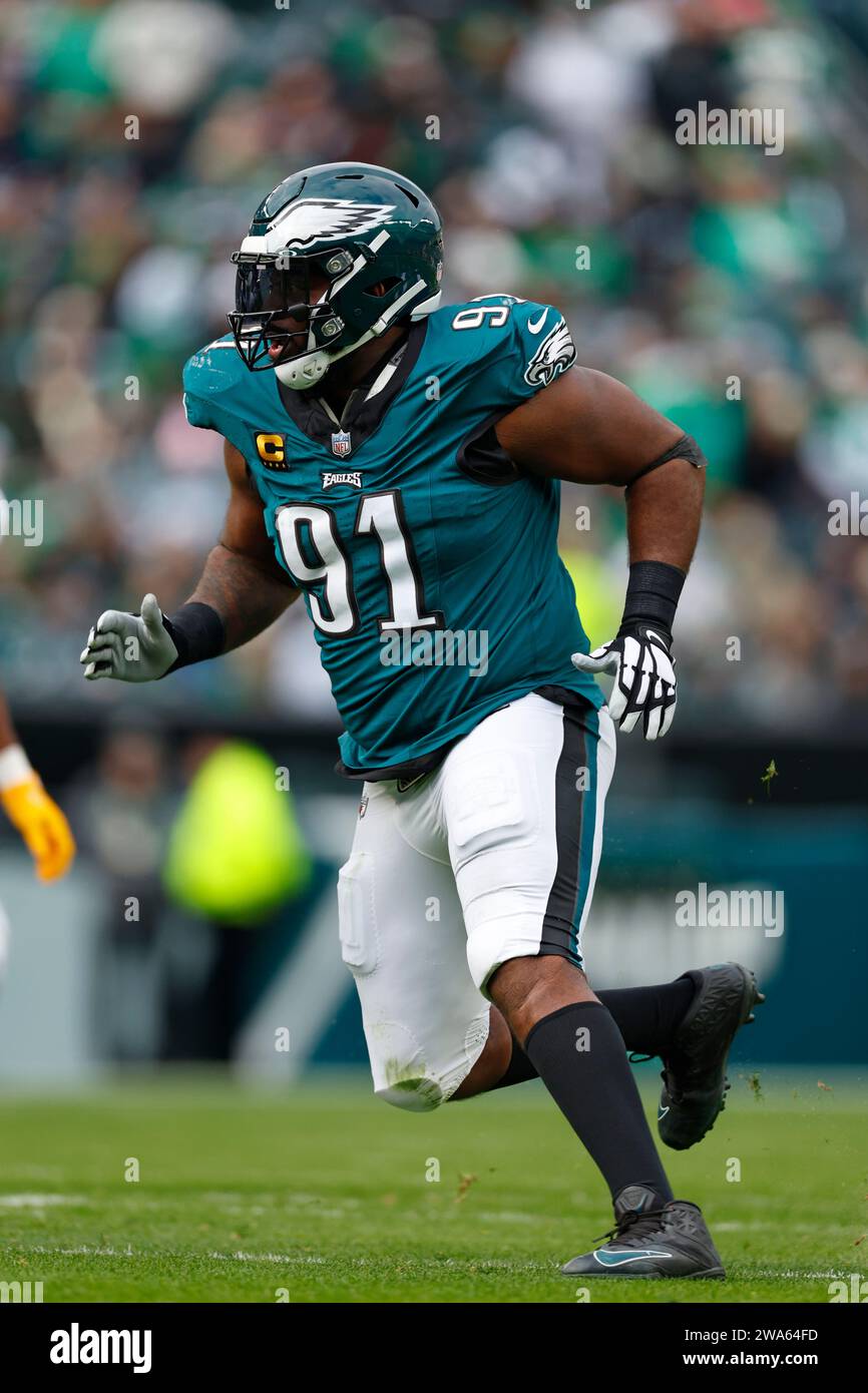 Philadelphia Eagles defensive tackle Fletcher Cox (91) in action ...