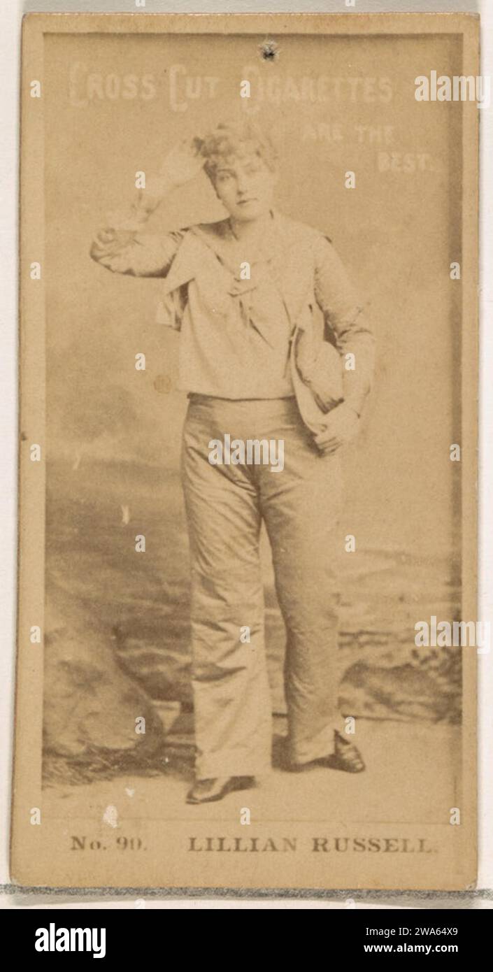 Card Number 90, Lillian Russell, from the Actors and Actresses series ...