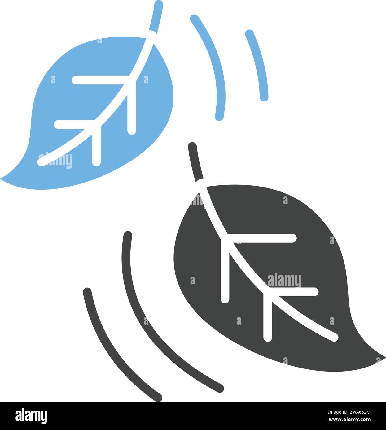 Leaf Fluttering in Wind icon vector image Stock Vector Image & Art - Alamy