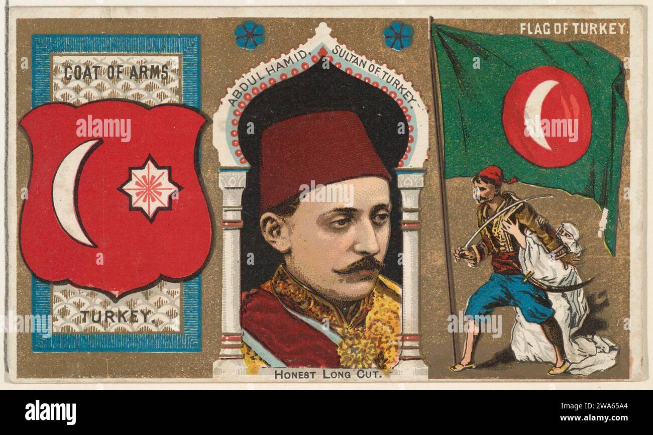 Abdul Hamid, Sultan of Turkey, from the Rulers, Flags, and Coats of ...