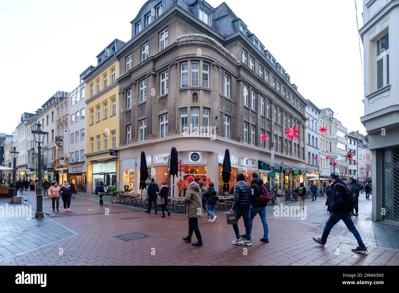 Bonn, Germany - December 21, 2023 : View of people walking at the ...