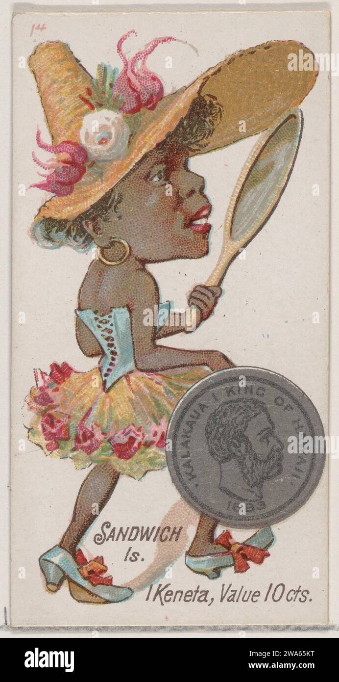 Caricatured figure from the Sandwich Islands, 1 Keneta, from the series ...