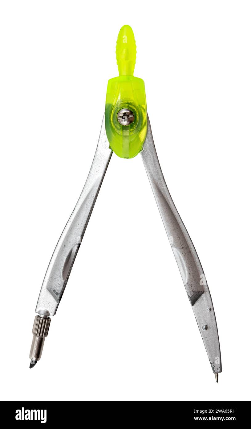 Compasses for drawing on a white background. School compasses isolate ...