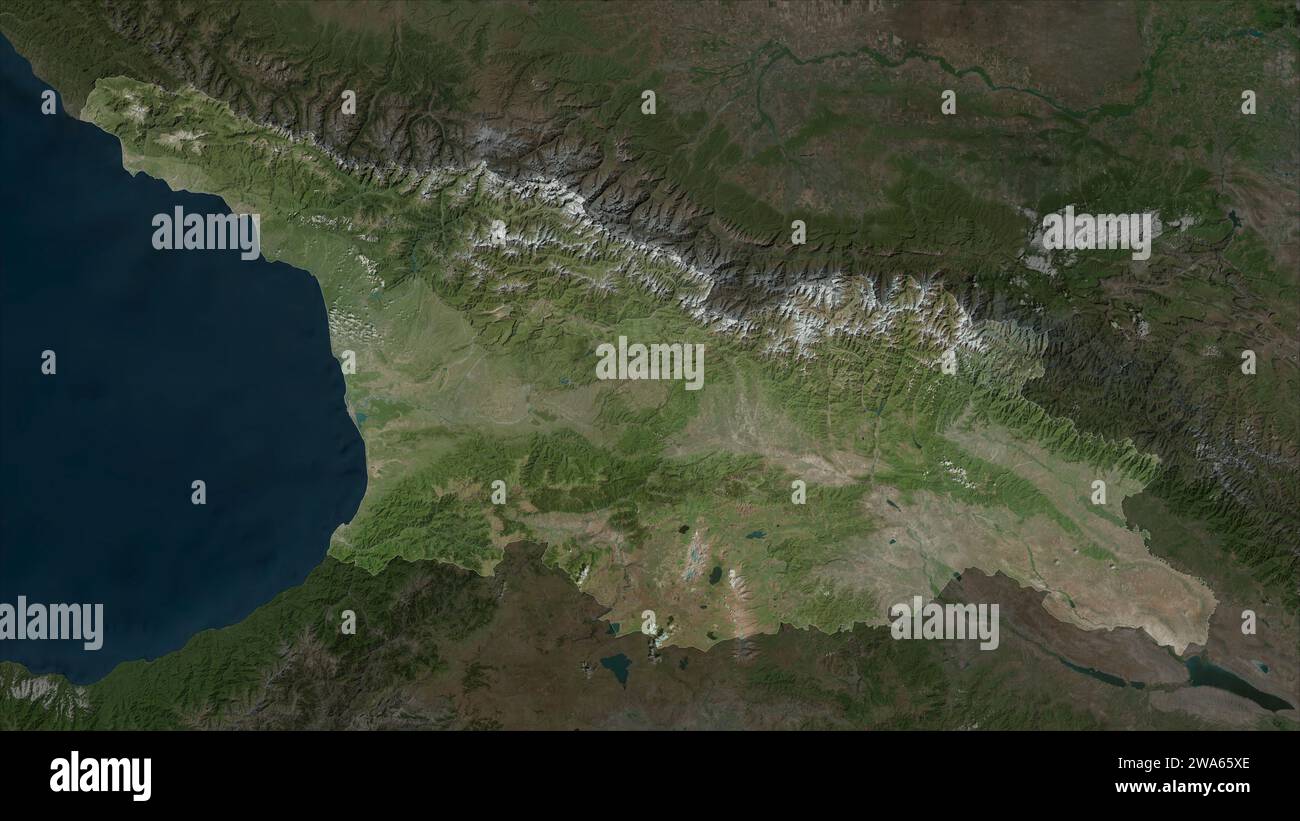Georgia highlighted on a high resolution satellite map Stock Photo - Alamy