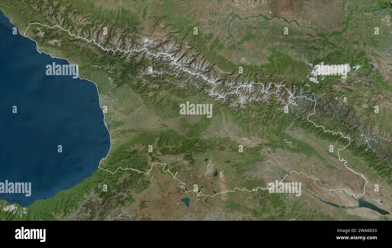 Georgia outlined on a high resolution satellite map Stock Photo - Alamy