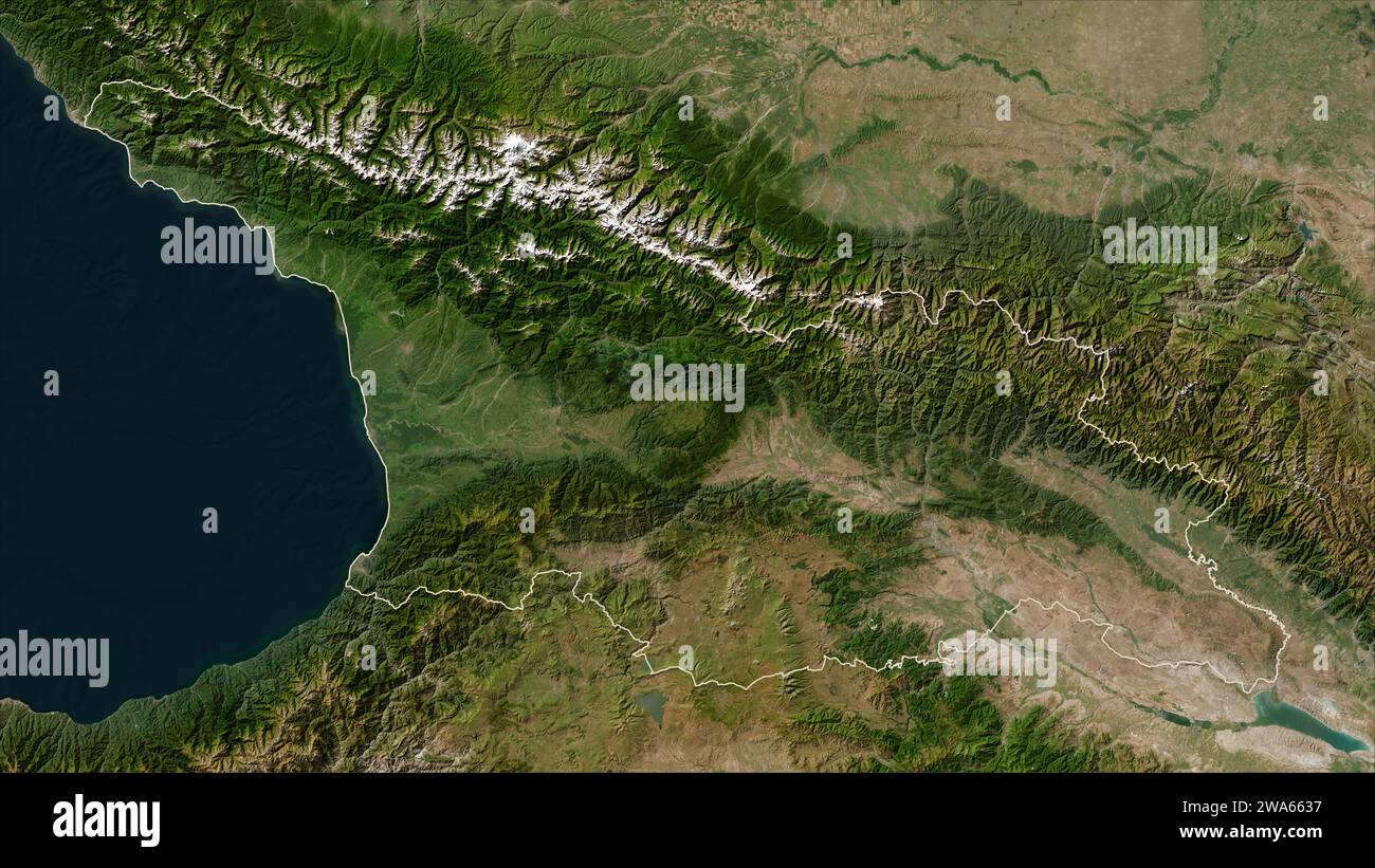 Georgia outlined on a low resolution satellite map Stock Photo - Alamy