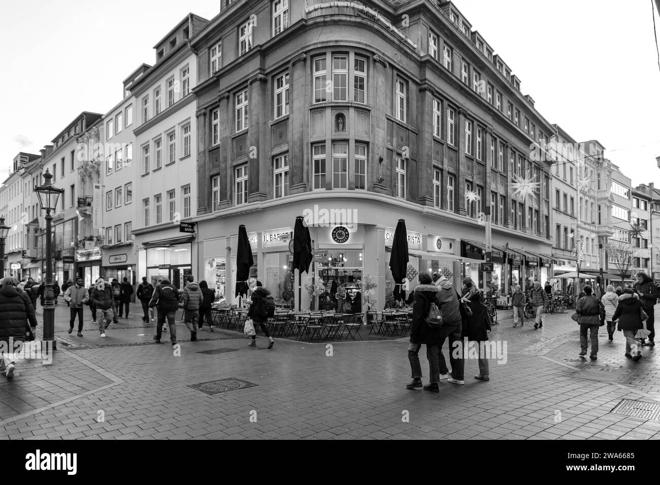 Bonn, Germany - December 21, 2023 : View of people walking at the ...