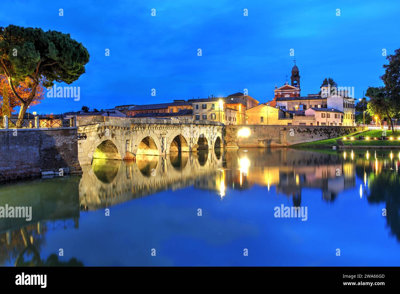 Bridge of Tiberius (Ponte di Tiberio) or Bridge of Augustus built by ...