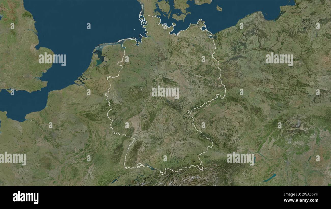 Germany outlined on a high resolution satellite map Stock Photo - Alamy