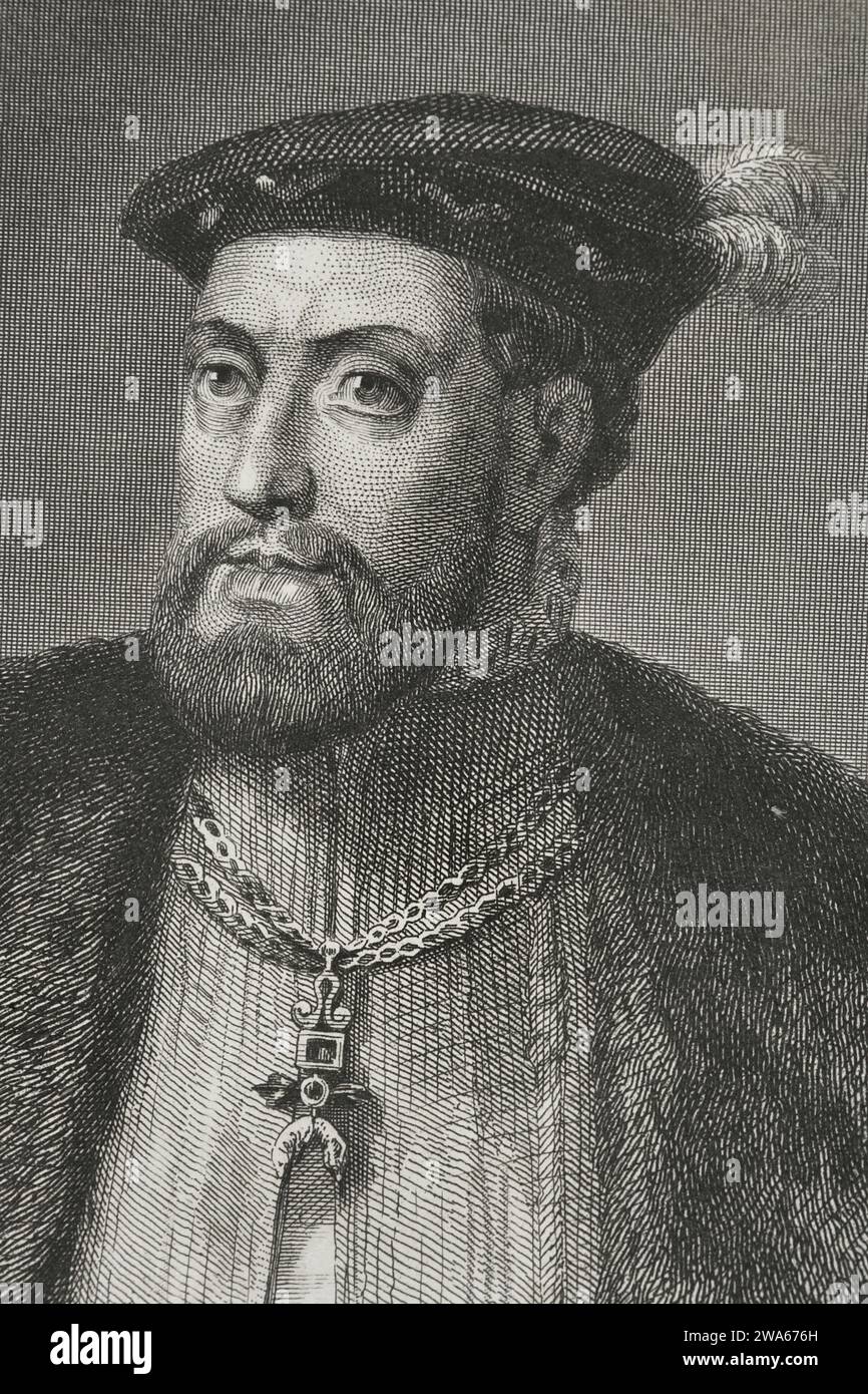 Charles V (1500-1558). Holy Roman Emperor and Archduke of Austria (1519 ...