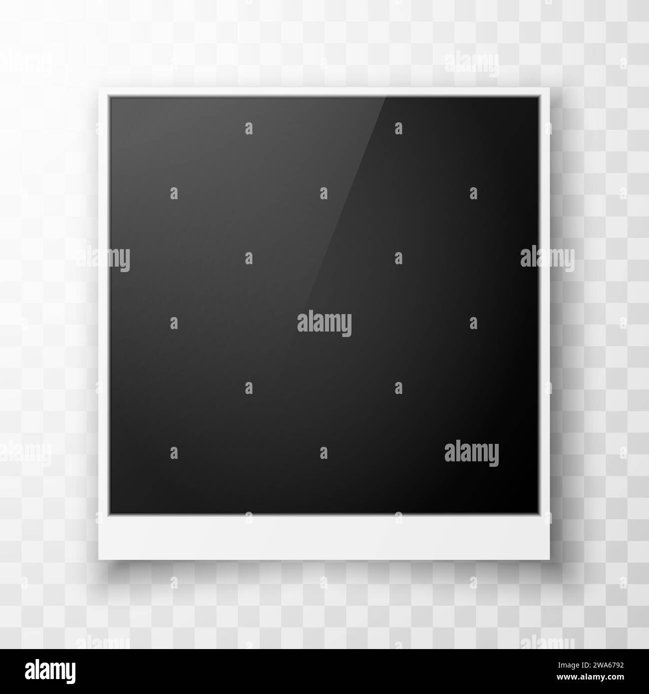 Retro photo frames with thin white margins on a transparent background ...