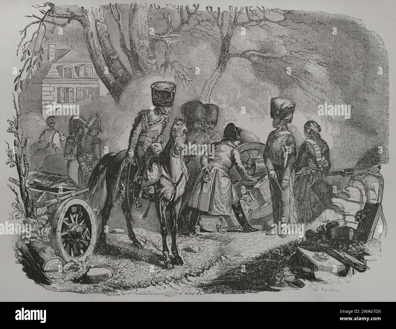 Napoleonic Wars. Battle of Montereau (18 February, 1814). The Imperial ...