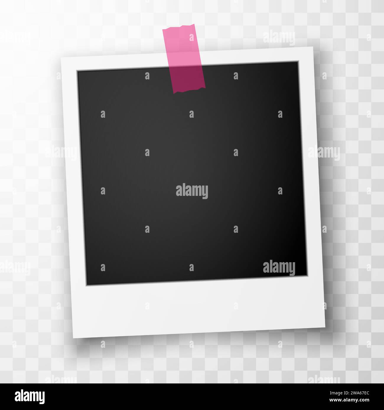 Realistic layout of Polaroid photo frame on transparent background ...