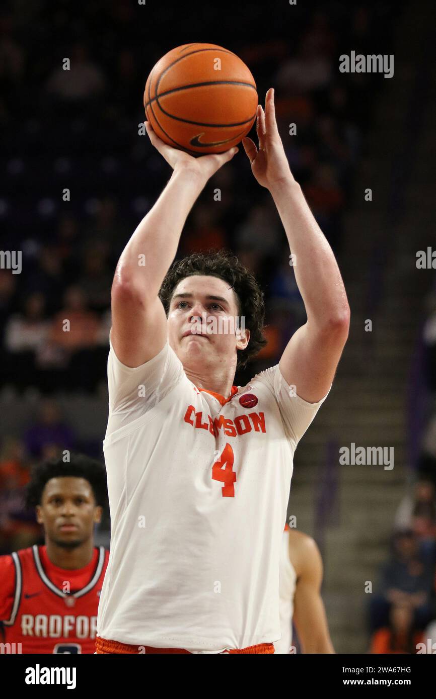 CLEMSON, SC - DECEMBER 29: Clemson Tigers forward Ian Schieffelin (4 ...