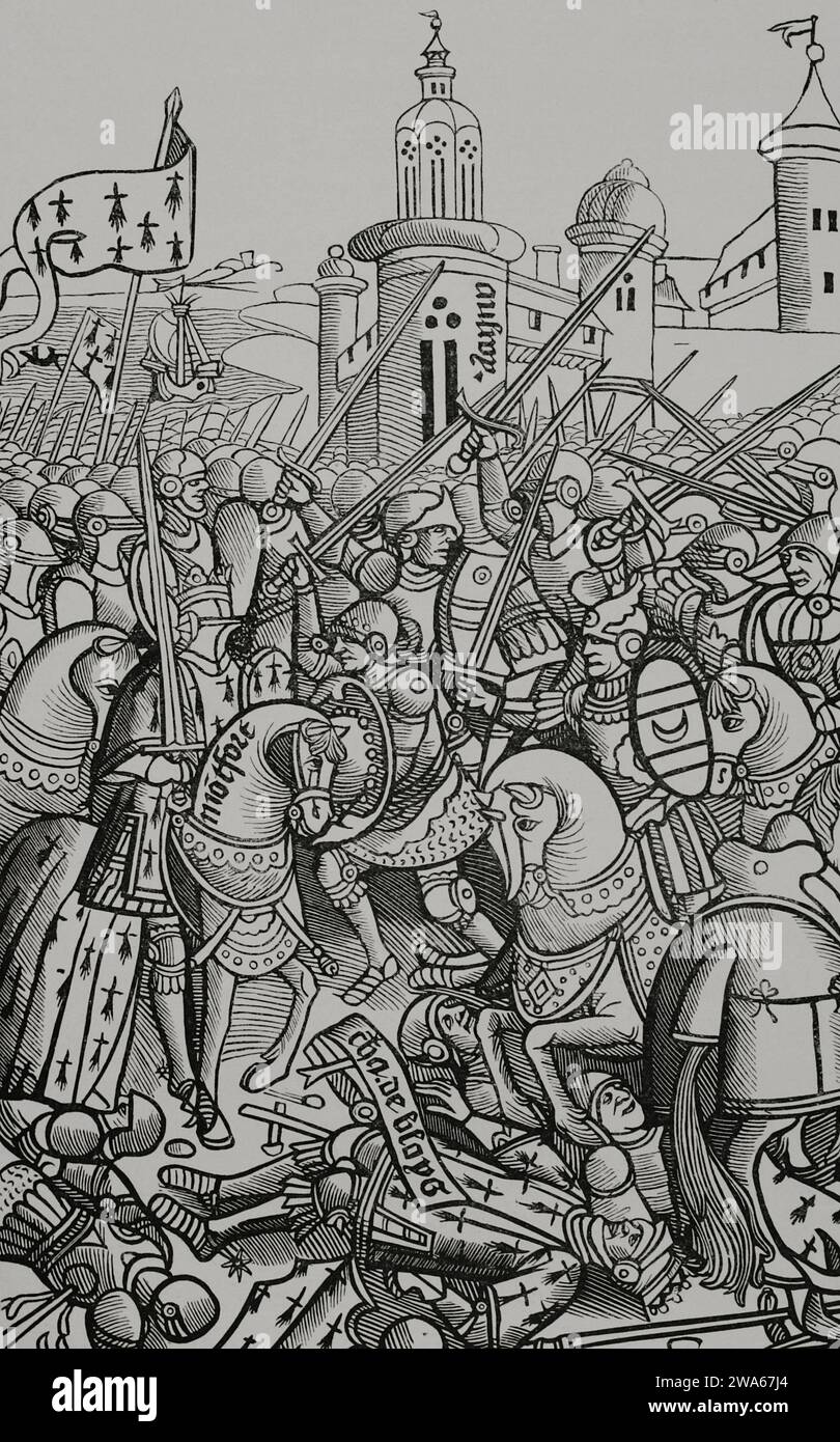 Battle of Auray (29 September 1364). War of the Breton Succession (1341 ...