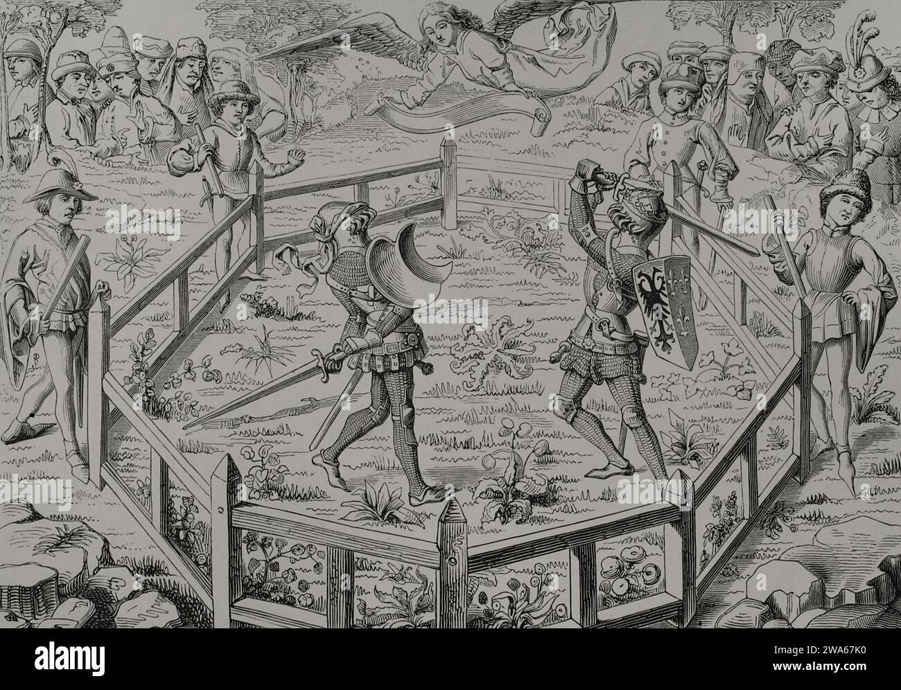Middle Ages. Judgement of God. Trials by means of duels and combats to ...
