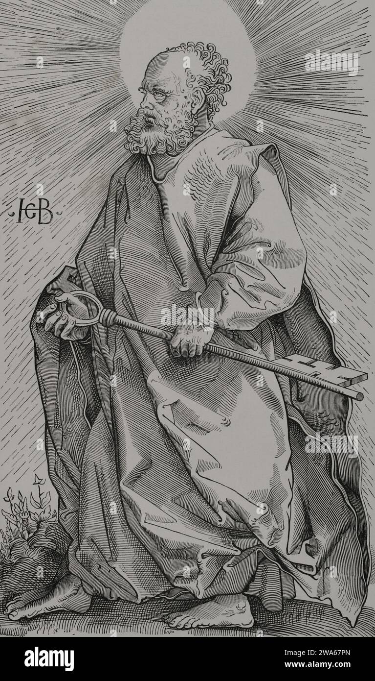 Saint Peter (1st century BC - 67 AD). One of the apostles of Jesus of ...