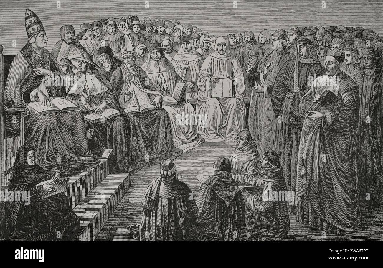 Assembly of prelates and doctors of the church held in Anagni (Italy ...