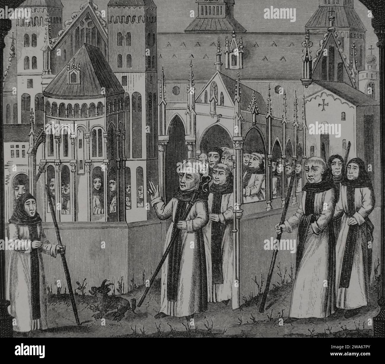 The French Cistercian monk Saint Bernard (1090-1153) takes possession ...