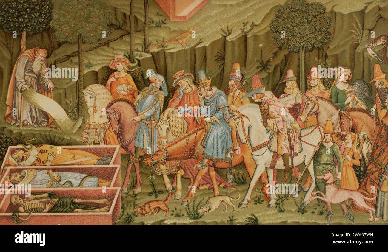 The Triumph of Death. The Dream of Life. Knights celebrating a hunt ...