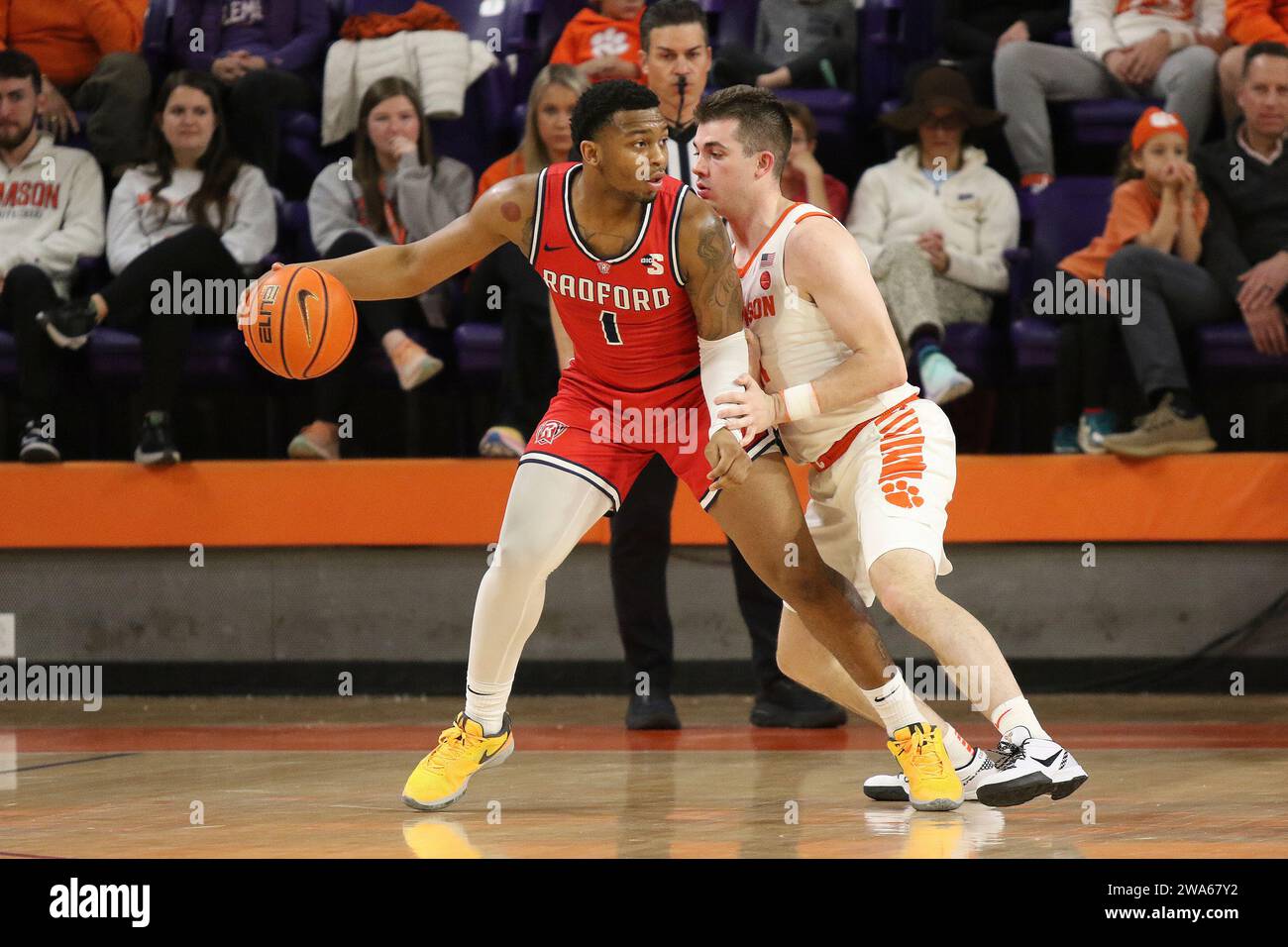 CLEMSON, SC - DECEMBER 29: Radford Highlanders guard DaQuan Smith (1 ...