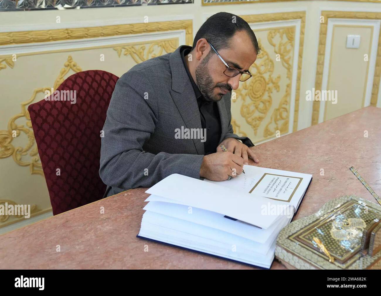 Tehran, Iran. 1st Jan, 2024. Houthi spokesman MOHAMMED ABDUL-SALAM ... Tehran, Iran. 1st Jan, 2024. Houthi spokesman MOHAMMED ABDUL-SALAM ...