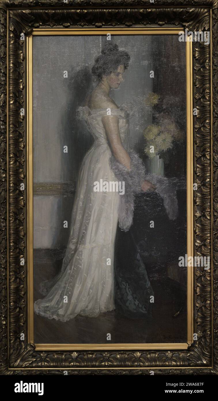 Janis Rozentals (1866-1916). Latvian painter. Woman in White, 1902. Oil ...