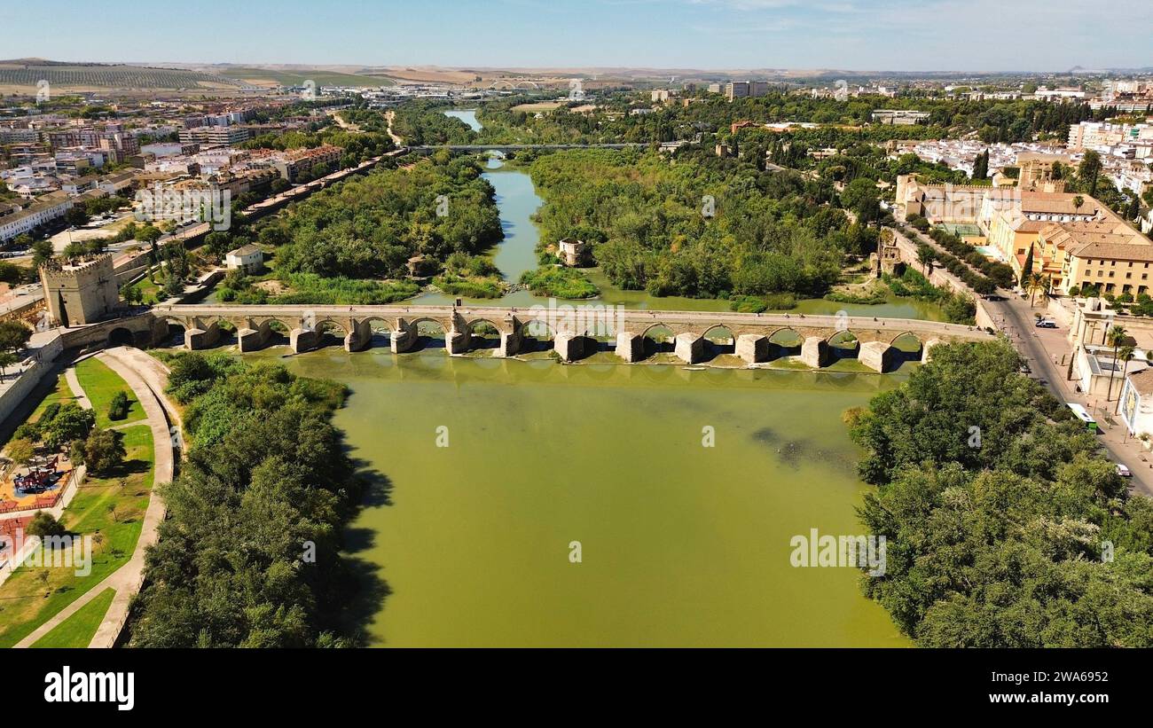 Drone photo puente romano de cordoba spain hi-res stock photography and ...