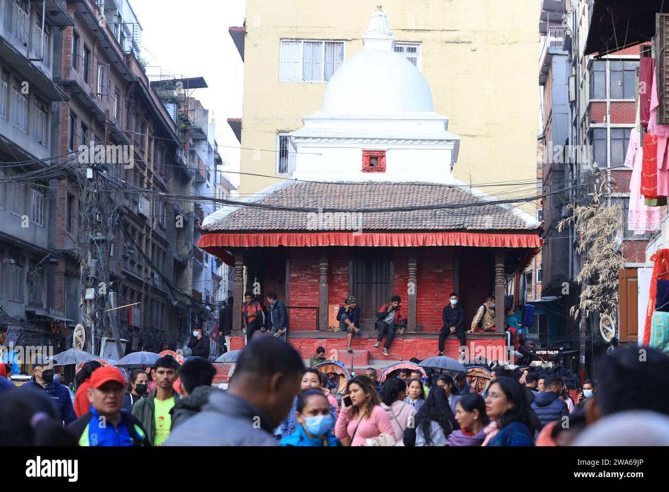 Katmandu, Nepal - November 17 2023: Shree Vansheshwar Mahadev Mandir in ...