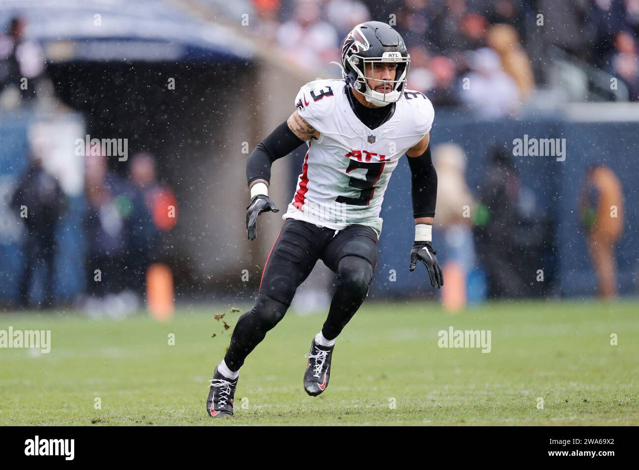 Atlanta Falcons safety Jessie Bates III (3) runs on the field during ...
