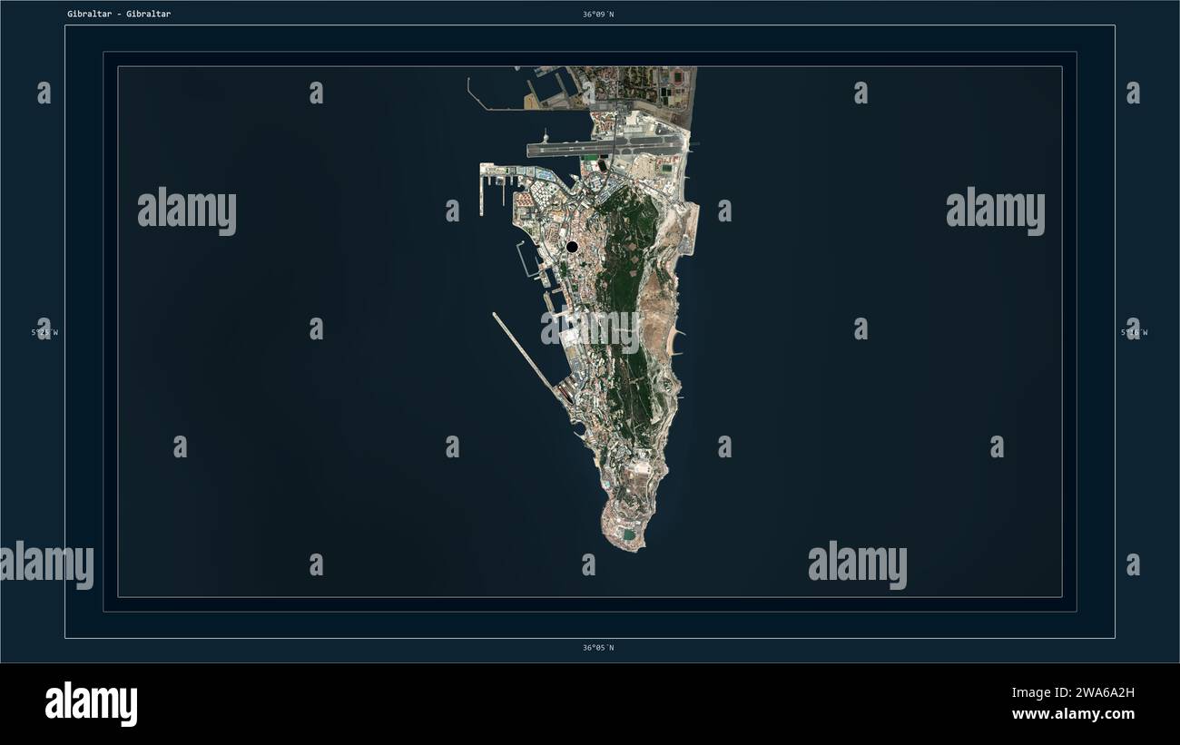 Gibraltar highlighted on a high resolution satellite map map with the ...
