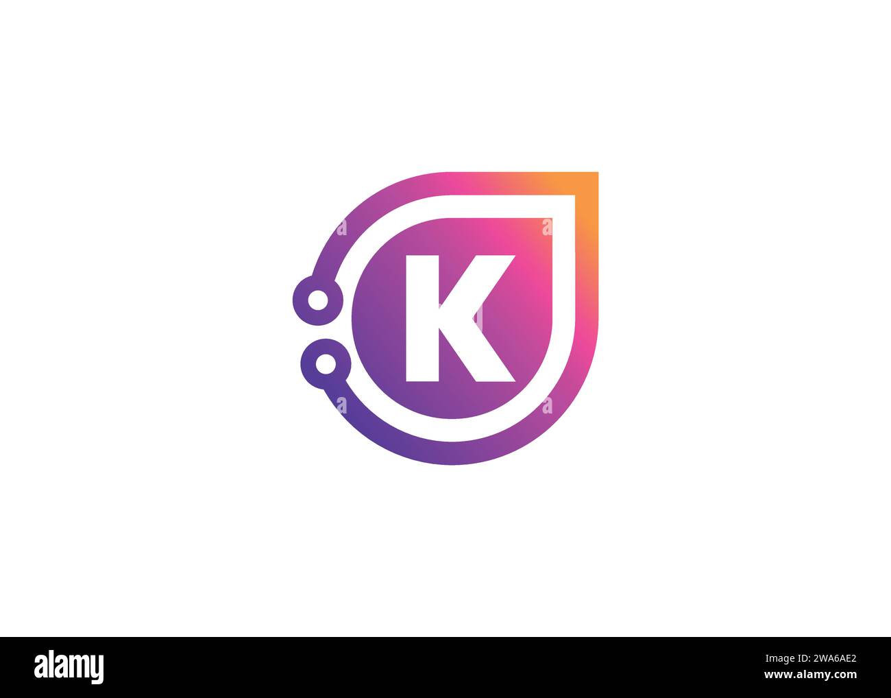 Letter K Technology vector monogram logo design template. Letter K ...