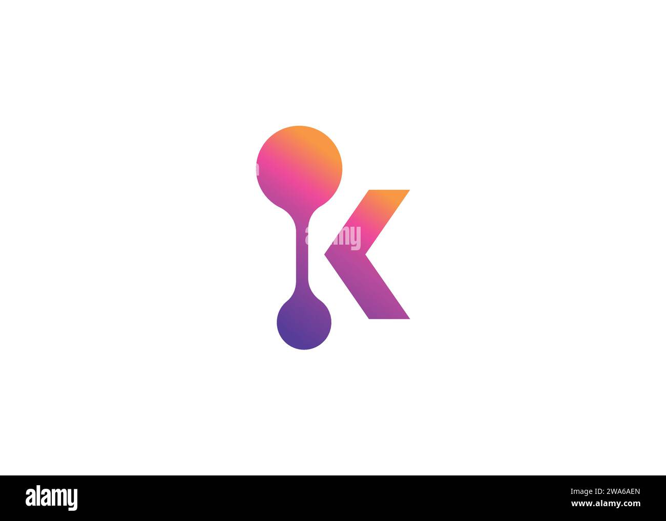 Letter K Technology vector monogram logo design template. Letter K ...