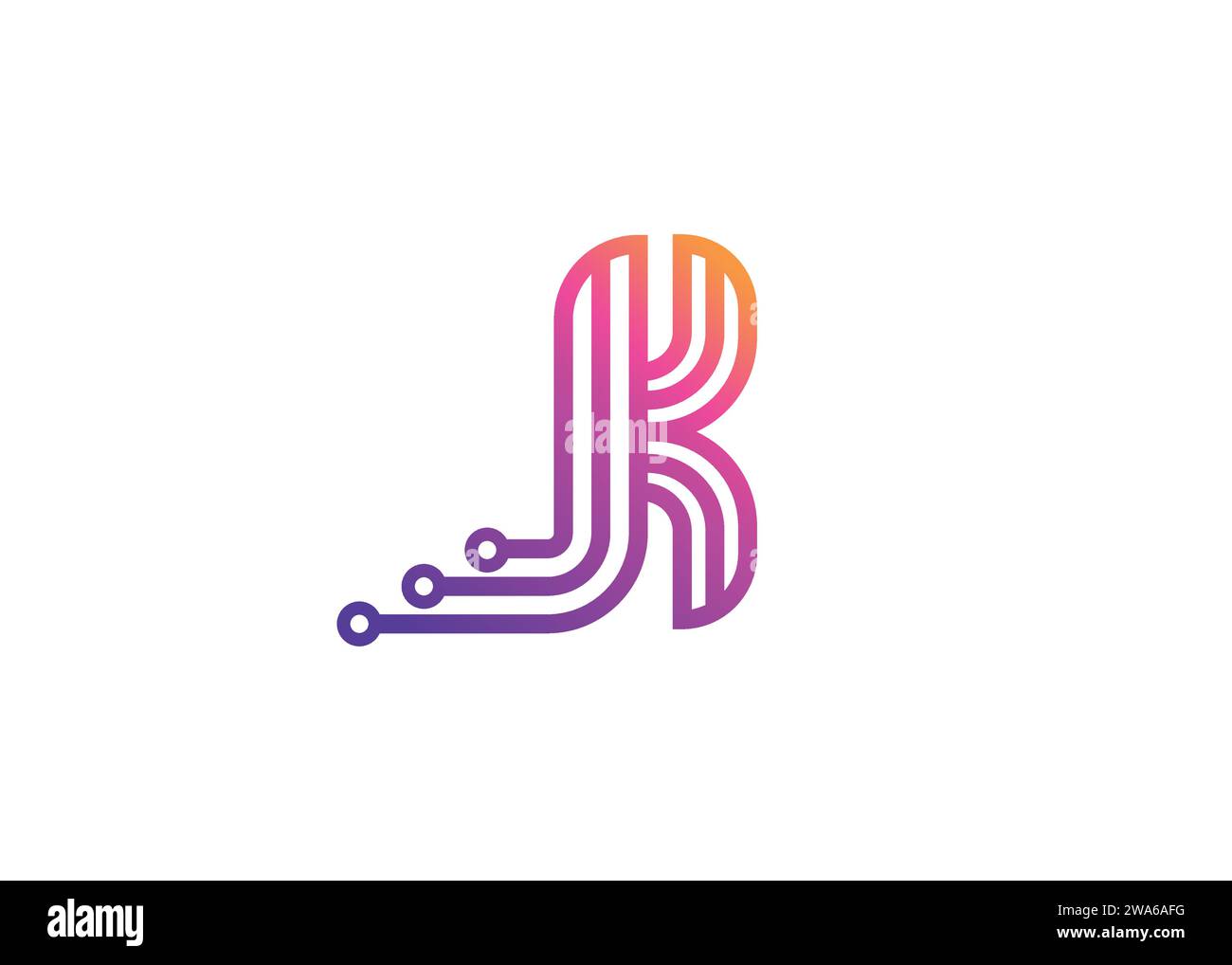 Letter K Technology vector monogram logo design template. Letter K ...