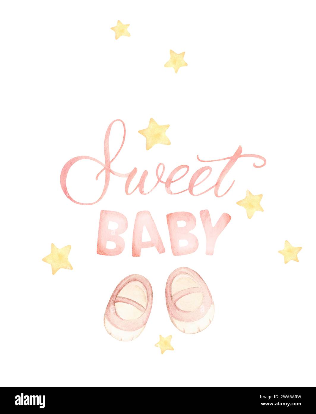 Sweet Baby Hand Lettering. Design for Cards, Print, Poster. Premade ...