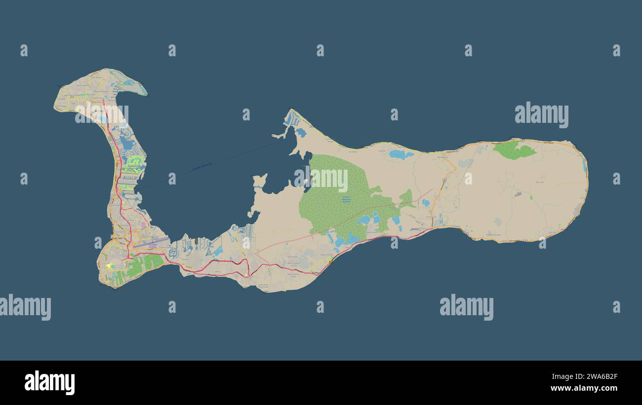 Grand Cayman - Cayman Islands highlighted on a topographic, OSM Germany style map Stock Photo ...