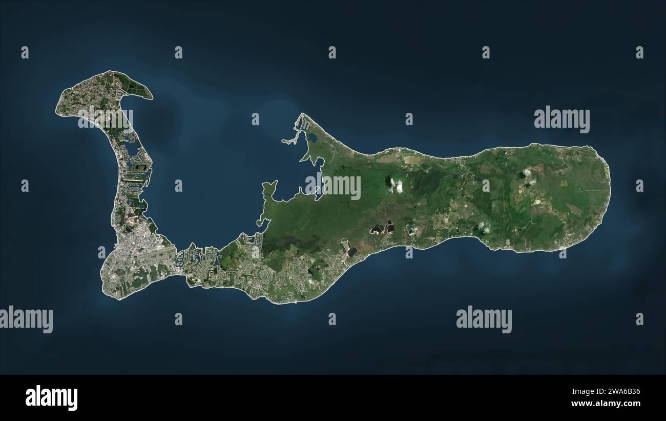 Grand Cayman - Cayman Islands outlined on a high resolution satellite map Stock Photo - Alamy