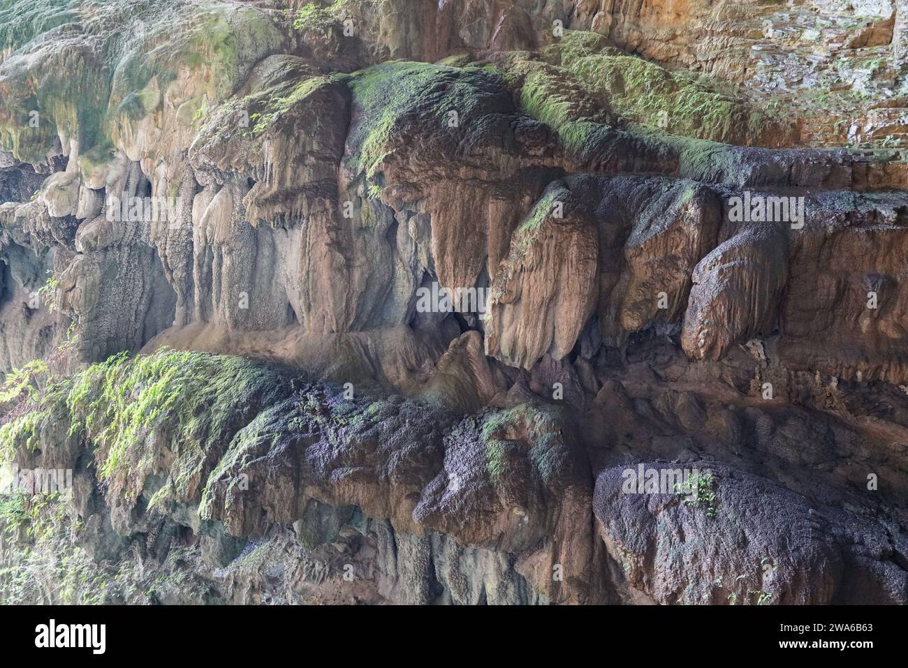 Karst terrain, rough mineral rocks formed by wind erosion are uneven ...