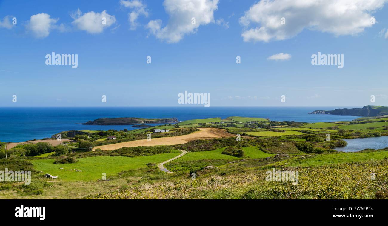 Landscape at the coast near the Lough Hyne in West Cork at sunset ...
